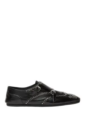 Fendi Stud Monk Strap Loafers - Black