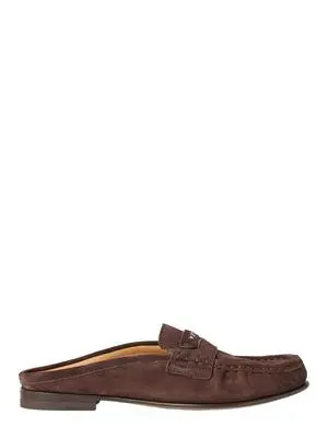 Fendi Moccasin-style Sabots In Suede - Brown