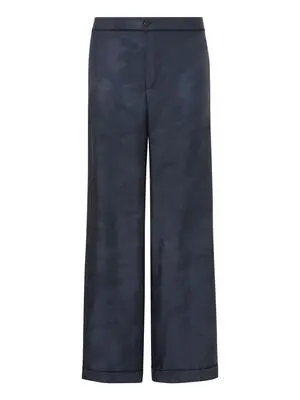 Fendi Silk Twill Trousers - Blue