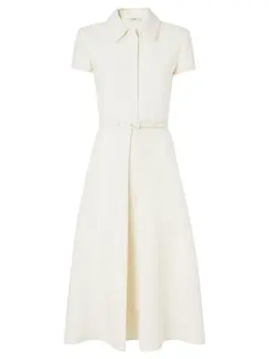 Fendi Ivory Wool And Silk A-line Dress - White