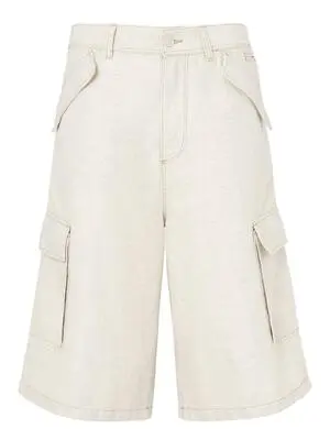Fendi Selleria Wide-leg Cargo Bermuda Shorts - White