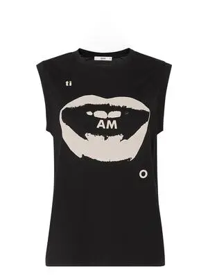 Fendi Ti Amo Graphics Sleeveless Top - Black
