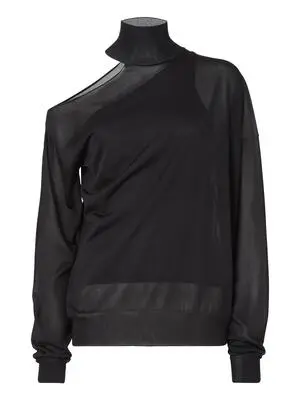 Fendi Silk Organza Turtleneck Jumper - Black