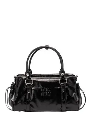 Miu Miu Shiny Leather Handbag - Black