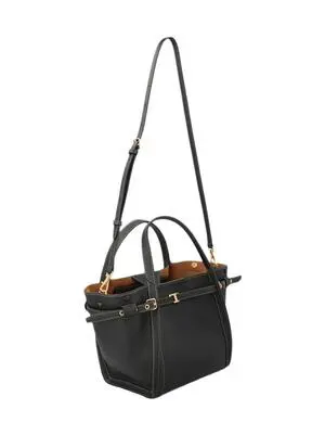 TOD`S Tod's Mini T Signature Leather Shopping Bag - Black