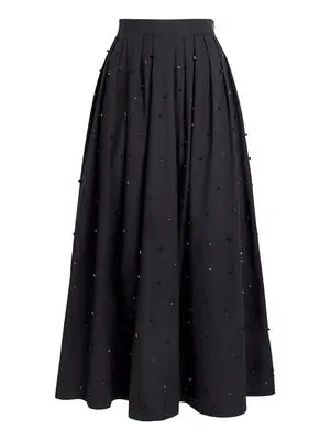 Maje Embellished Midi Skirt - Black