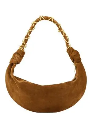 Saint Laurent Small Suede Amalia Shoulder Bag - Beige
