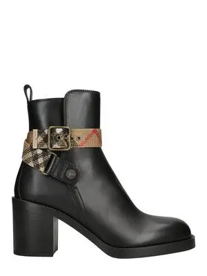 Burberry Leather Huntley Ankle Boots - Black