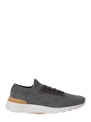 Brunello Cucinelli Chiné-knit T-sole Sneakers - Grey