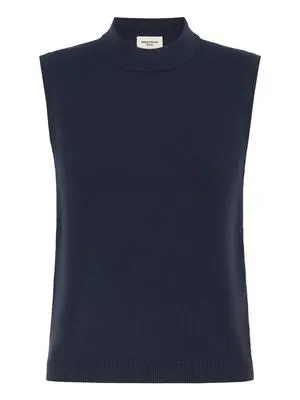 Max Mara Sleeveless High-neck Sweater - Navy