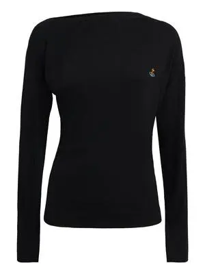 VIVIENNE WESTWOOD Ribbed Long-sleeve T-shirt With Embroidered Orb - Black