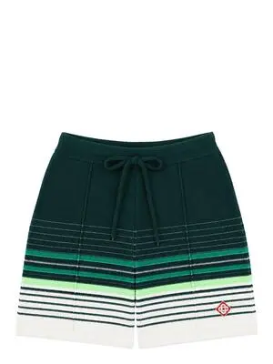 Casablanca Striped Bouclé Shorts - Green