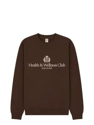 SPORTY & RICH Crewneck Sweatshirt With Logo - Brown
