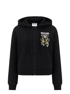 Moschino Teddy Bear Zip-up Hoodie - Black