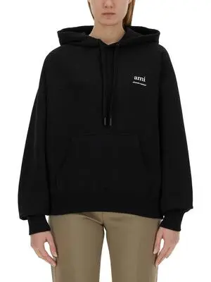AMI Paris Sweatshirt With Logo - Black