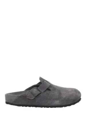 BIRKENSTOCK Suede Sabot Clogs - Grey