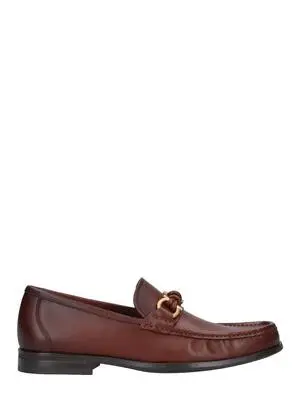 FERRAGAMO Calf Leather Loafers With Horsebit Detail - Brown