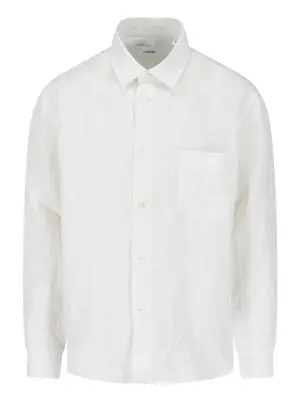 LARDINI Lightweight 100% Linen Shirt For - White
