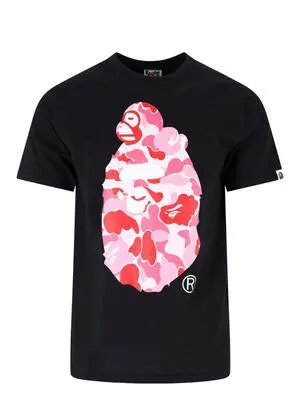 A BATHING APE 100% Cotton Graphic T-shirt - Black