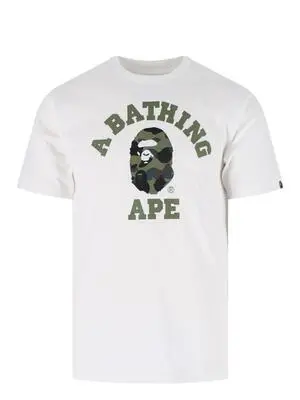 A BATHING APE 100% Cotton Graphic T-shirt - White
