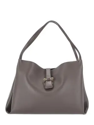 FERRAGAMO Calf Leather Shoulder Bag - Grey