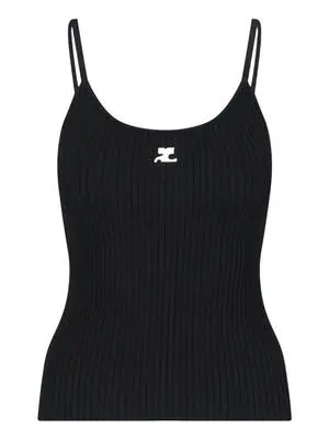 COURREGES Sleek Viscose-blend Top - Black