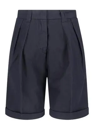Aspesi Cotton-linen Blend Trousers - Blue