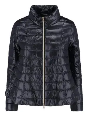 Herno Quilted Down Puffer Jacket With Stand Collar - Black