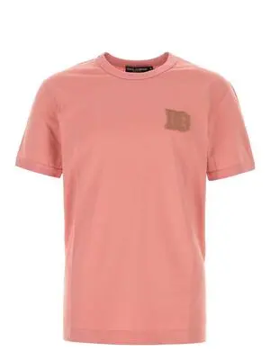 Dolce & Gabbana 100% Cotton Crewneck T-shirt - Pink