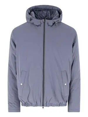 Herno Zip-up Padded Jacket With Hood - Light Blue