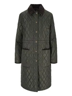 Burberry Quilted Polyamide Jacket With Stand Collar - Green