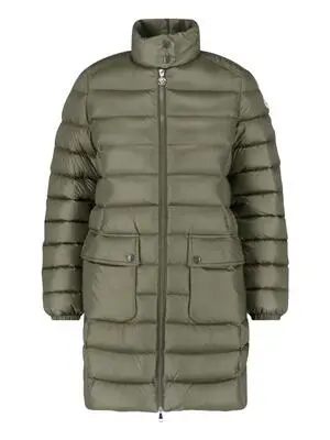 Moncler Quilted Zip-up Jacket With Stand Collar - Green