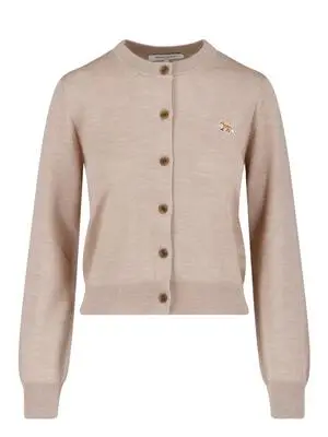 MAISON KITSUNÉ Maison Kitsuné 100% Wool Cardigan With Fox Applique