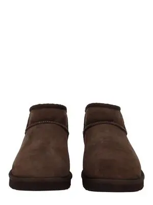 UGG UGG Suede Shearling Ankle Boots Brown