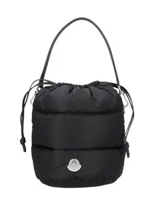 Moncler Quilted Nylon & Leather Shoulder Bag - Black