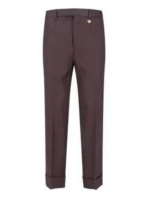 Burberry 100% Wool Tailored Trousers - Brown