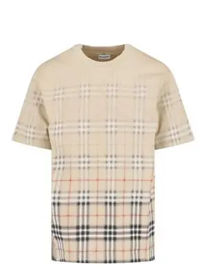 BURBERRY Burberry Lightweight Check Ribbed T-Shirt - Relaxed Fit
