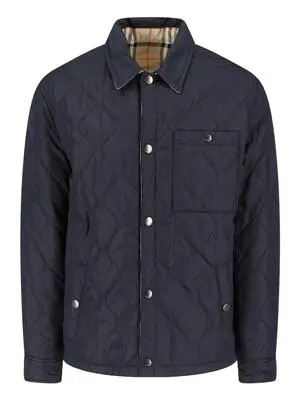Burberry Quilted Jacket With Classic Collar - Black