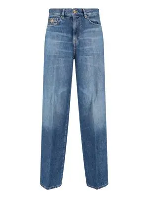 Versace Straight-leg Jeans With Faded Wash - Blue