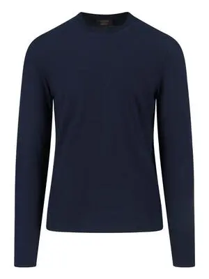 ZANONE 100% Cotton Knit Polo Shirt - Blue
