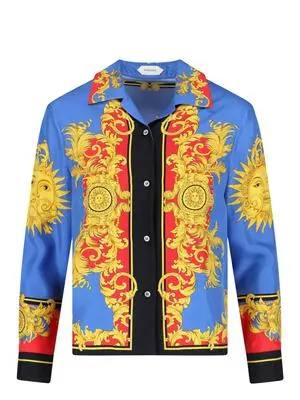 Versace Printed 100% Silk Shirt - Multicolour