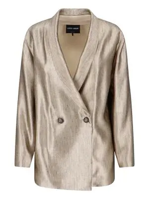 Giorgio Armani Luxury 100% Silk Jacket For - Grey