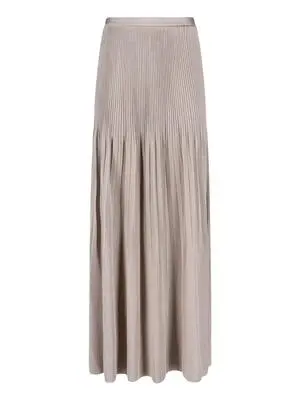Giorgio Armani Pleated Viscose Maxi Skirt - Grey