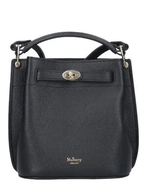 Mulberry Leather Shoulder Bag With Turn Lock Closure - Black
