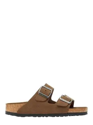 BIRKENSTOCK Suede Buckle Sandals With Cork Sole - Brown