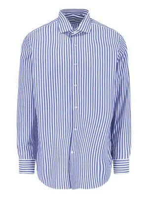 LABORATORIO DEL CARMINE 100% Cotton Poplin Shirt - Blue