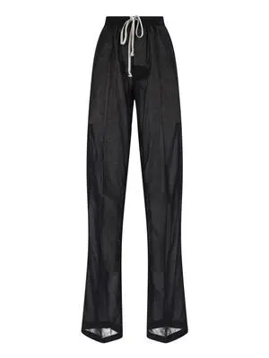 Rick Owens 100% Cotton Trousers With Buffalo Horn Buttons - Black