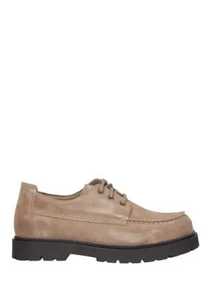 BIRKENSTOCK Lace-up Flat Leather Shoes - Beige