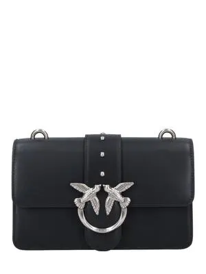 Pinko Leather Crossbody Bag With Cotton Lining - Black