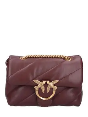Pinko Quilted Leather Shoulder Bag With Chain Strap - Red